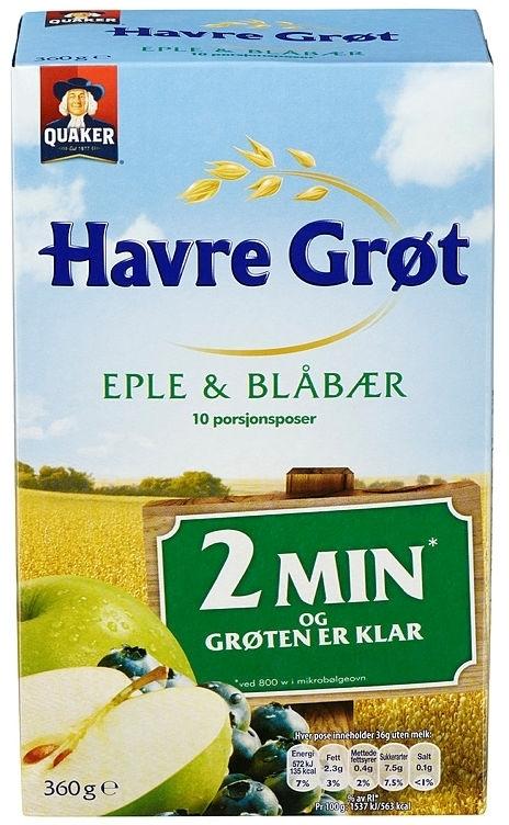 Quaker Havregrøt eple og blåbær 360 g | Norges Online⭐ ⭐ ⭐ ⭐ ⭐
